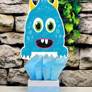Monster Birthday Theme | Pink Girl Monster Centerpiece | Little Monster ...