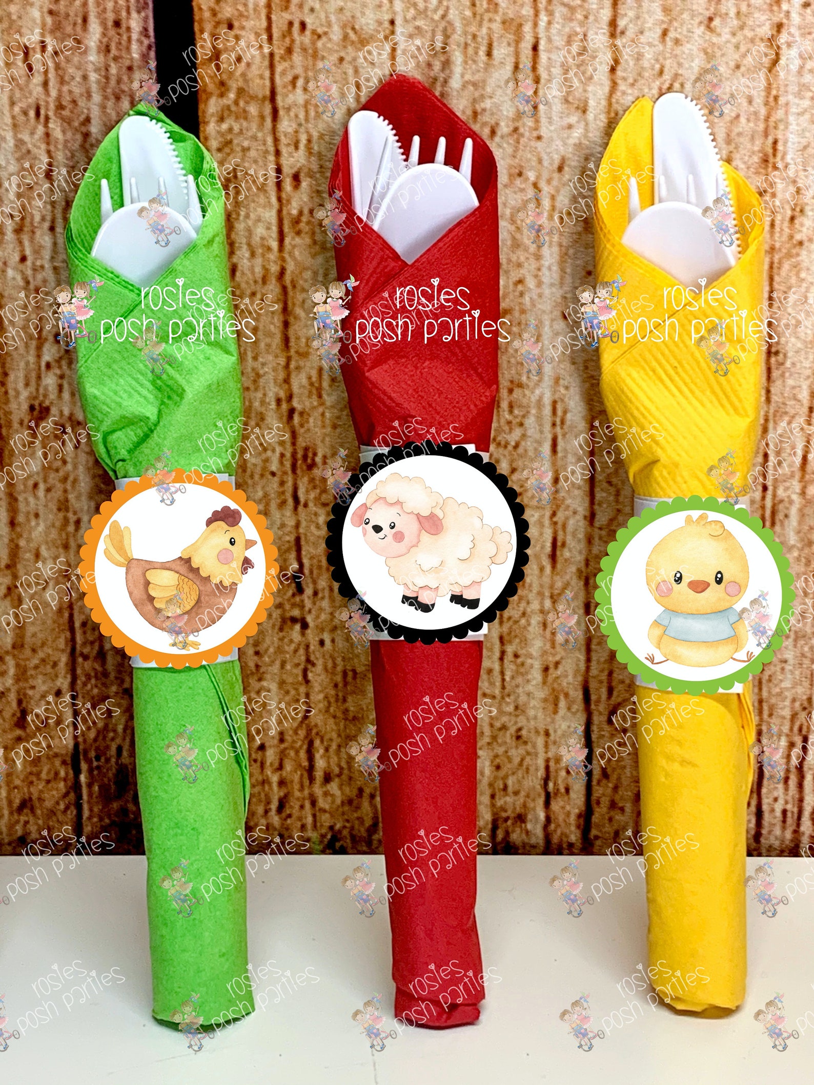 Farm Birthday Theme | Farm Party | Farm Theme Wrapped Utensils | Farm ...