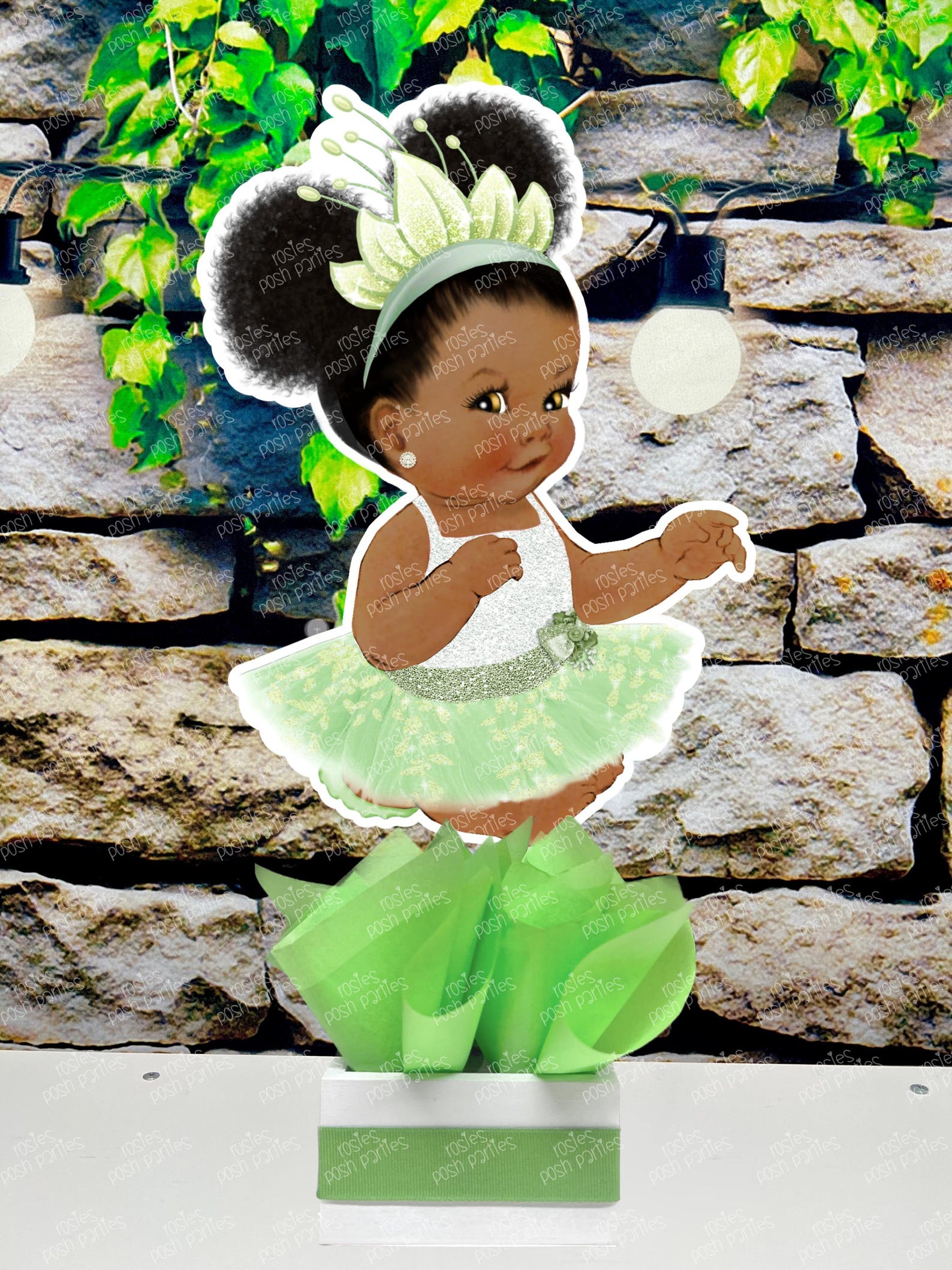 Little Princess Theme | Green Dress Princess First Birthday Centerpiece ...