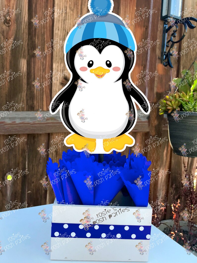 Penguin Birthday Theme Winter Wonderland Centerpieces - Etsy