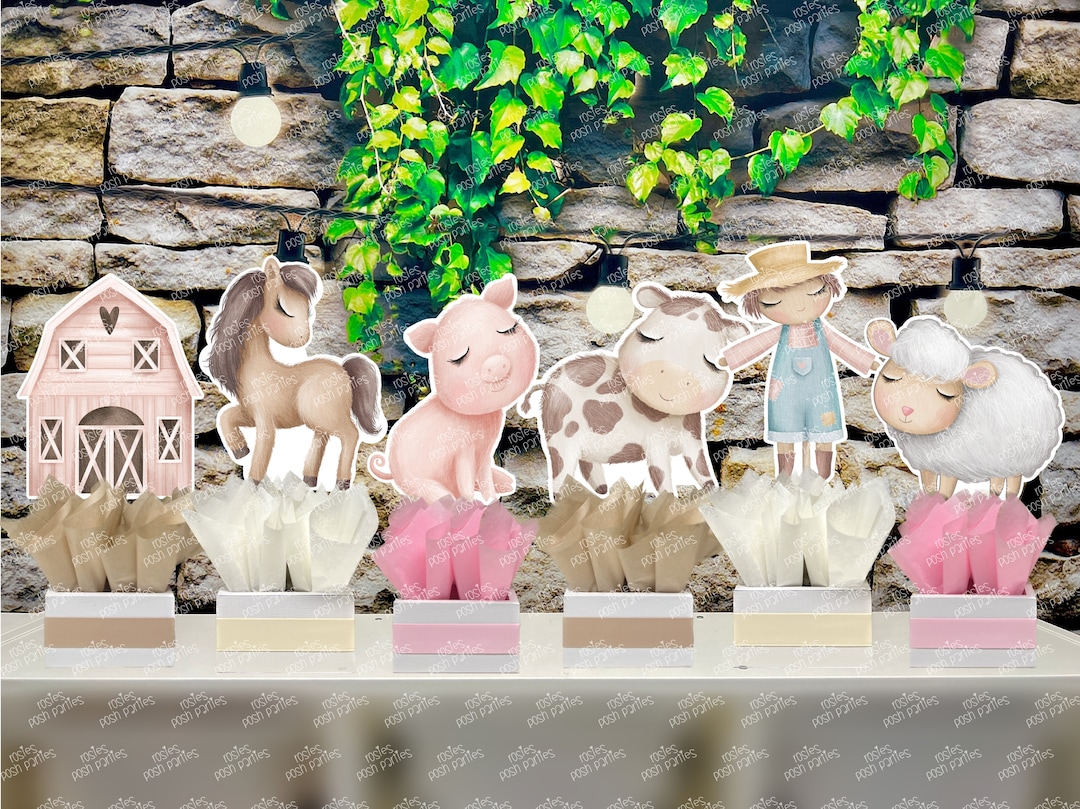 Pink Farm Theme Birthday Theme | Farm Party Theme Baby Shower ...