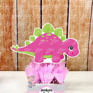 Dinosaur Birthday Party Pink Girl Dinosaur Centerpiece - Etsy