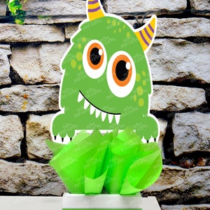 Monster Birthday Theme | Pink Girl Monster Centerpiece | Little Monster ...
