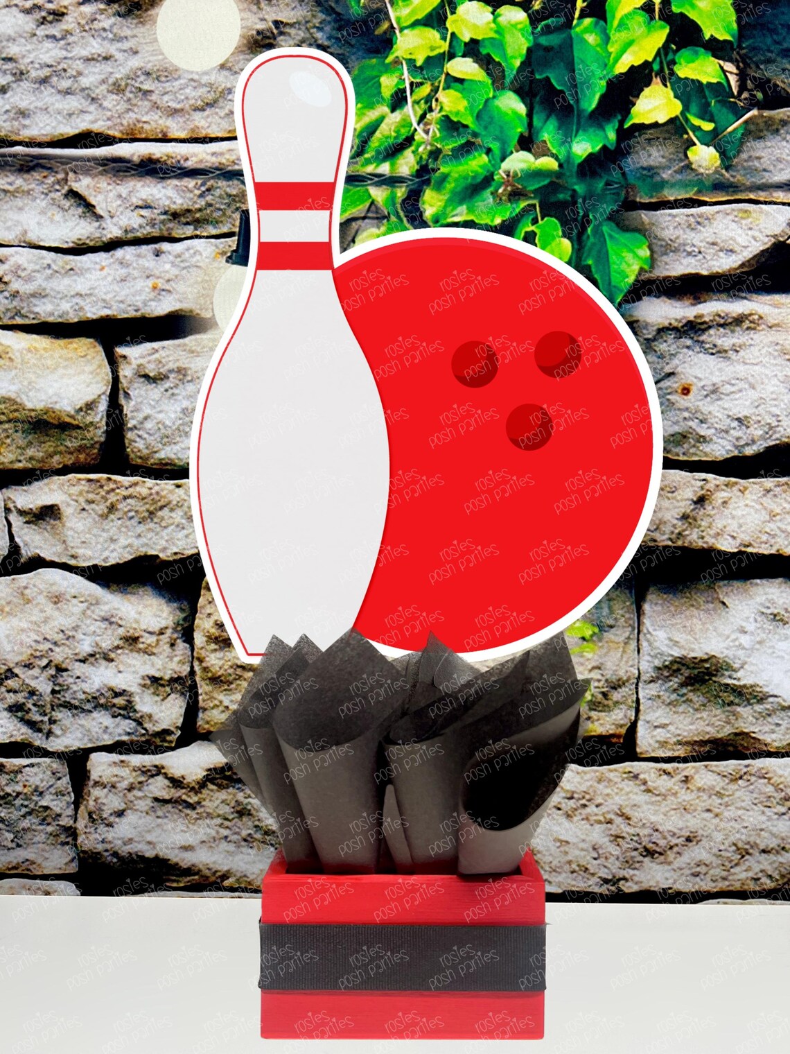Bowling Theme Birthday Party Decoration Centerpiece Bowling Strike ...