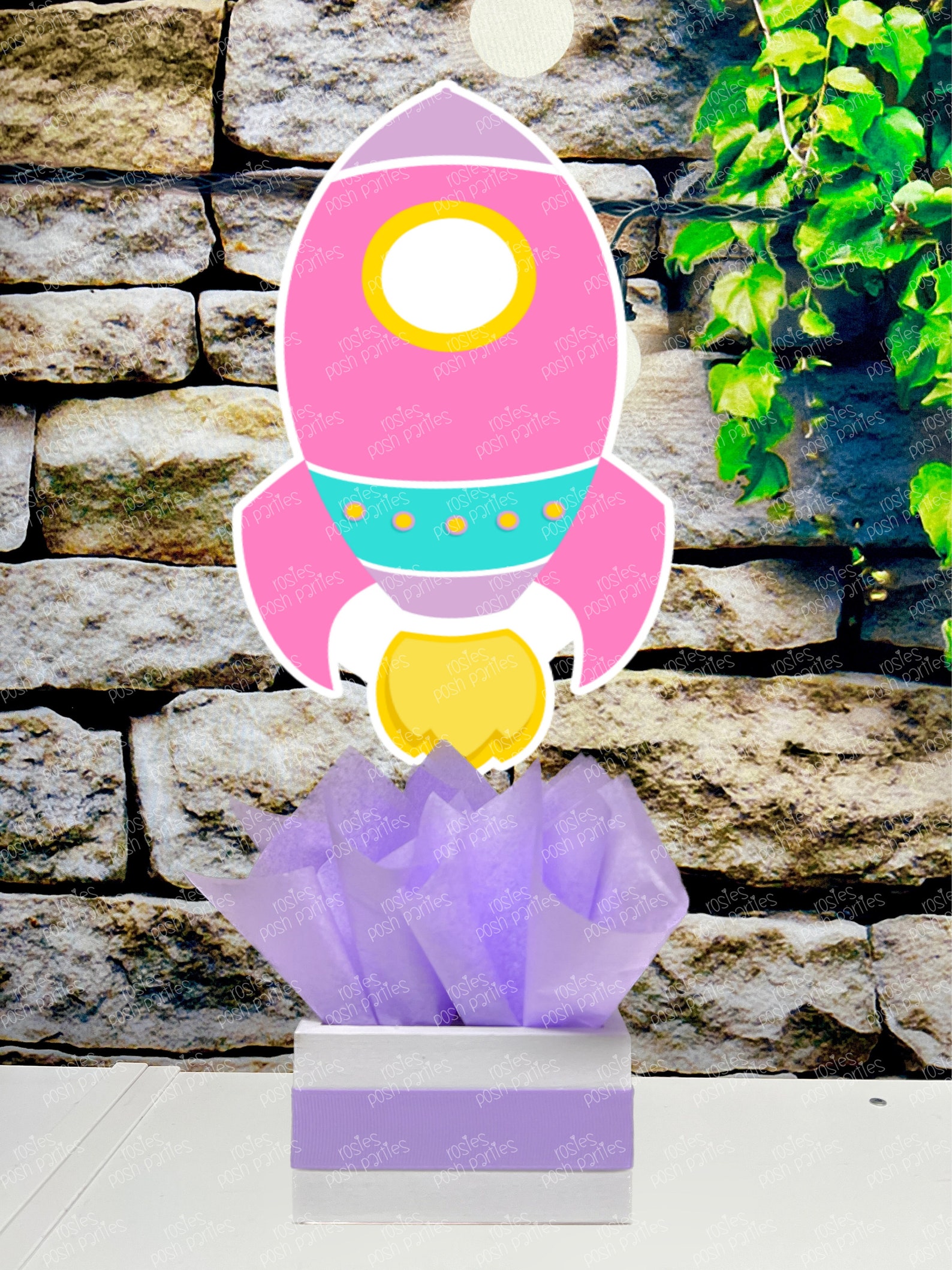 Outer Space Blast off Centerpiece Decoration Spaceship Outer Planets ...