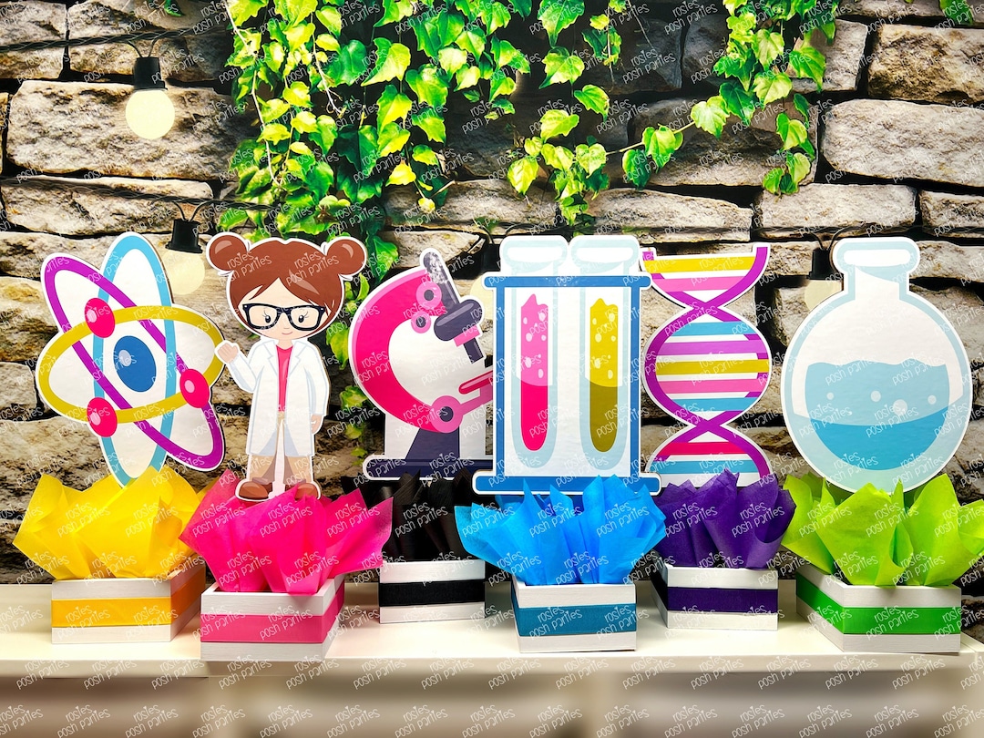 Science Birthday Theme Centerpiece Decoration | Science Party | Science ...