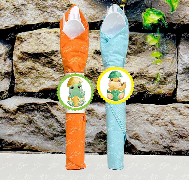 Dinosaur Baby Shower | Dinosaur Theme Utensil Favor | Dinosaur Party ...