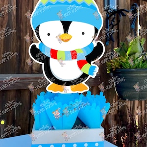 Penguin Birthday Theme Winter Wonderland Centerpieces Penguin Theme ...