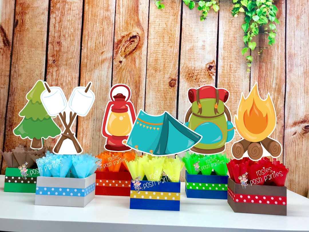 Camping Theme Camp Birthday Party Centerpieces Camping Theme Party ...