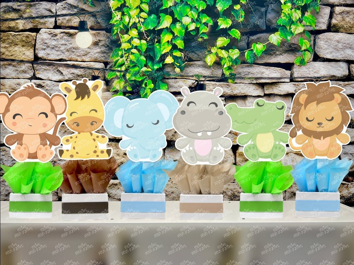 Baby Jungle Theme | Safari Baby Shower | Jungle Safari Centerpiece ...