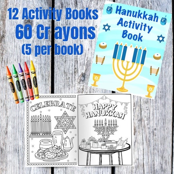 Hanukkah Theme Activity Book | Menorah Party Coloring Book | Jewish ...