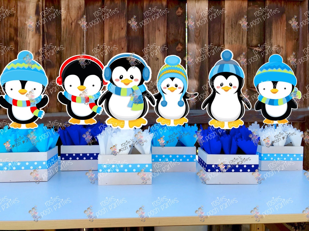 Penguin Birthday Theme Winter Wonderland Centerpieces Penguin Theme ...