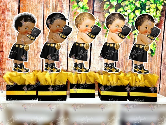 Boxing Main Event Baby Shower Theme | Black Gold Boxing Theme | Gold ...
