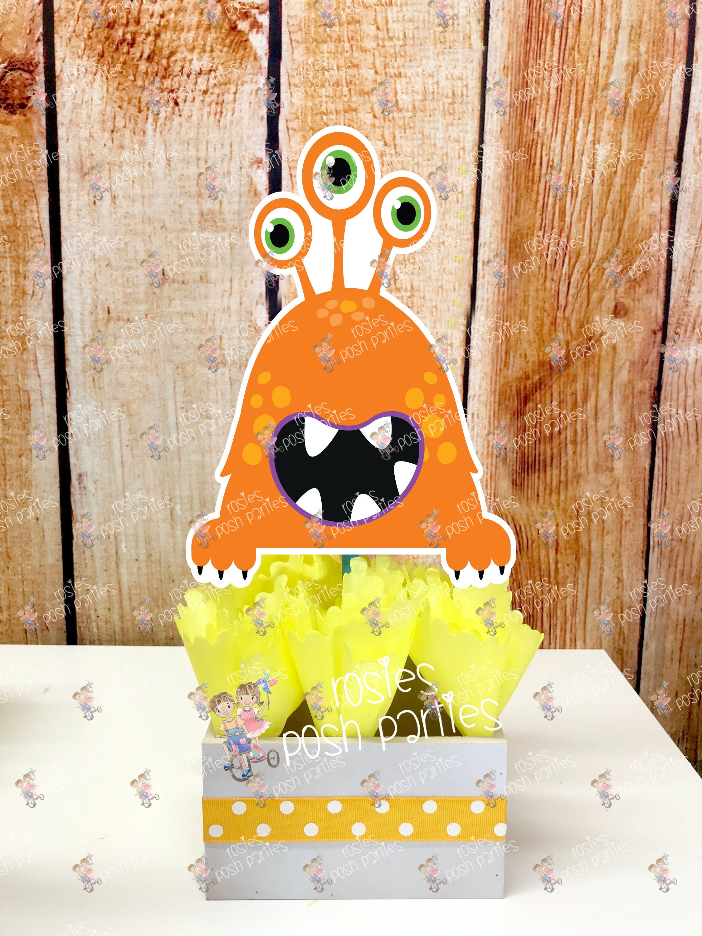 Monster Birthday Theme Pink Girl Monster Centerpiece - Etsy