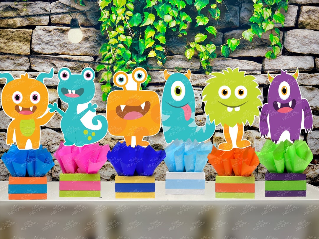 Monster Birthday Centerpieces Little Monsters Cute Birthday Party Wood ...