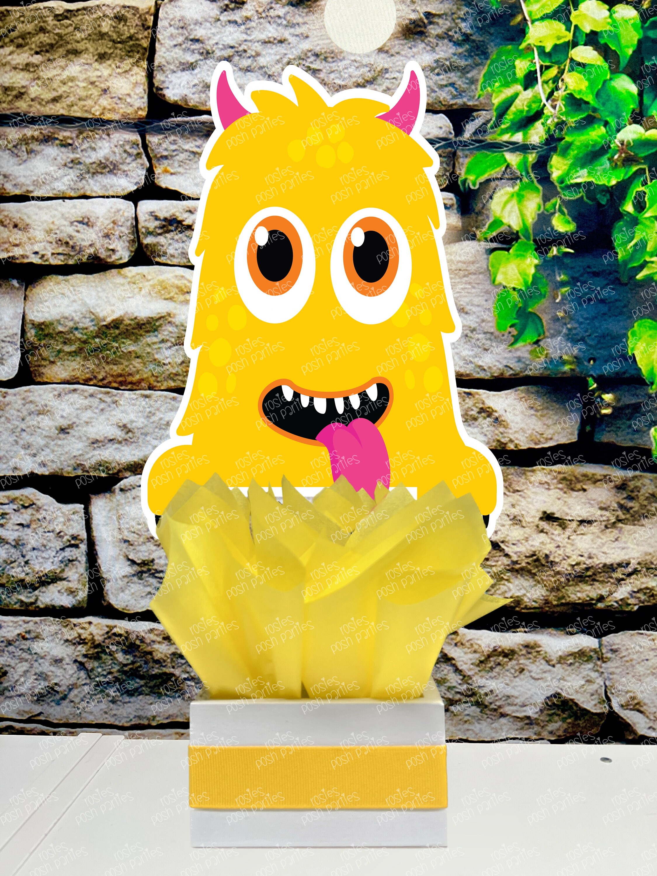 Monster Birthday Theme | Pink Girl Monster Centerpiece | Little Monster ...