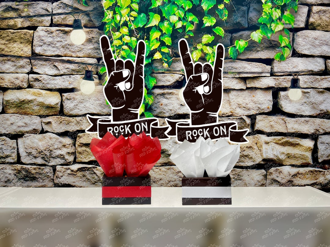 Rock Star Birthday | Rock and Roll Theme Centerpiece | Rock Star Theme ...