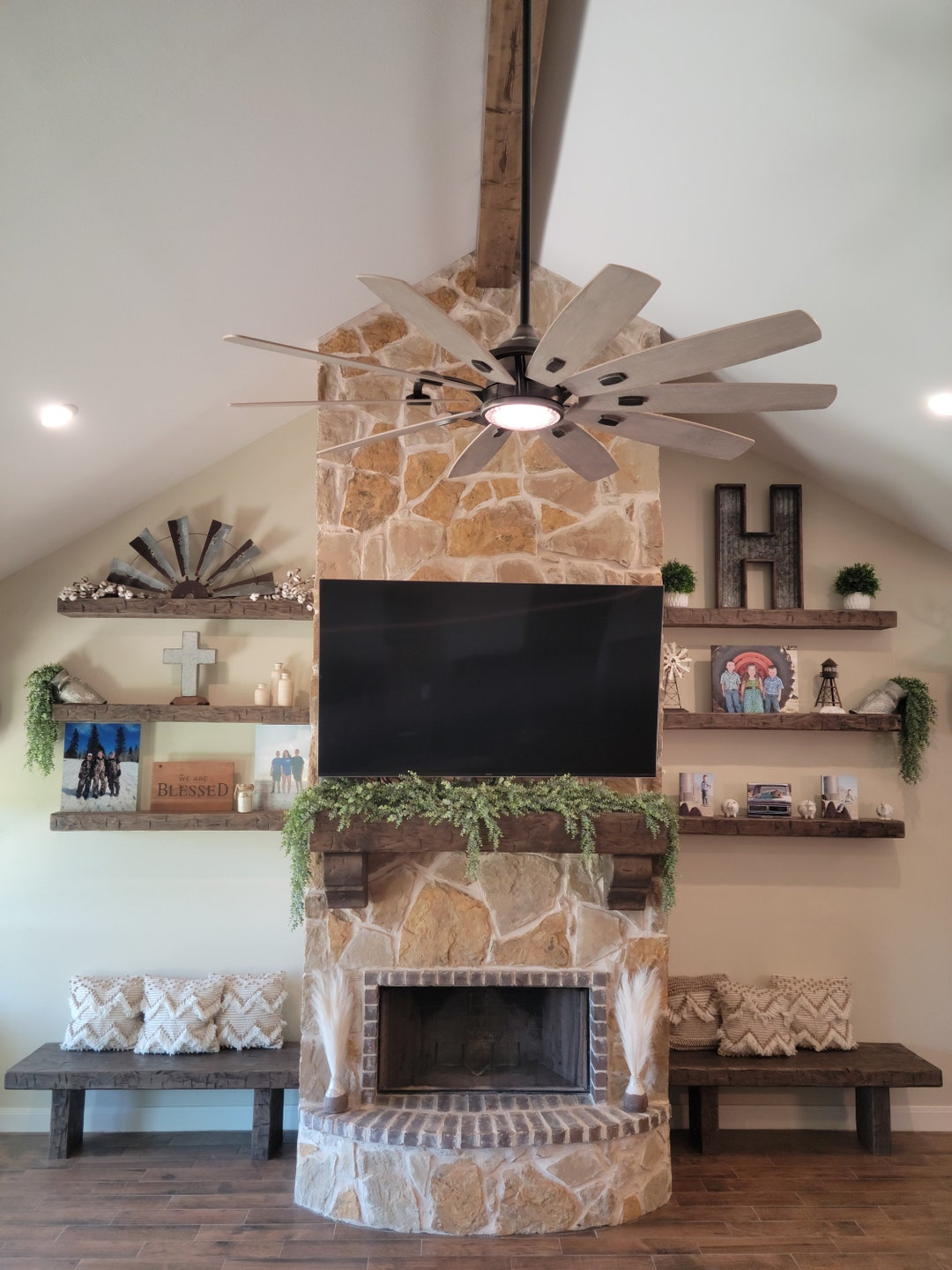 Shelves | 4" by 8" by 48" | Hand Hewn | Solid Wood | Pine | Rustic Look ...