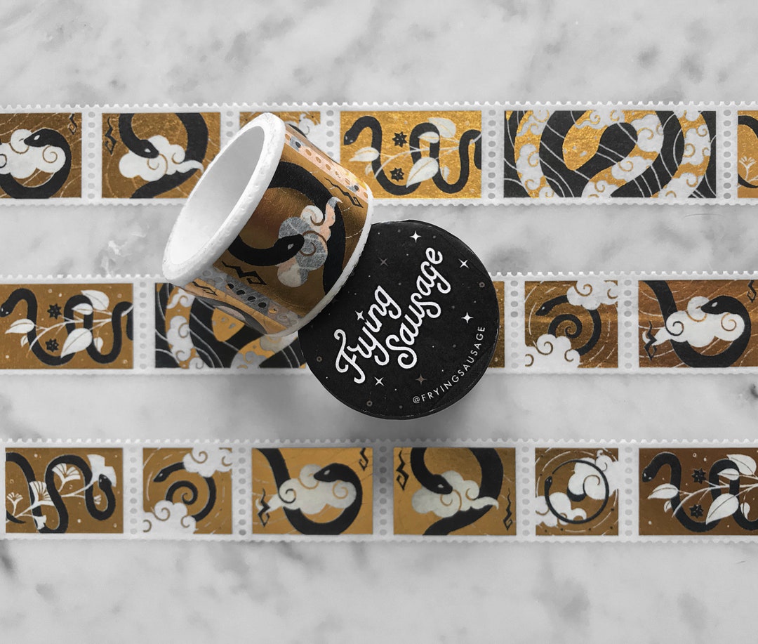 Ouroborealis Snake Original Gold Foil Stamp Washi - Etsy