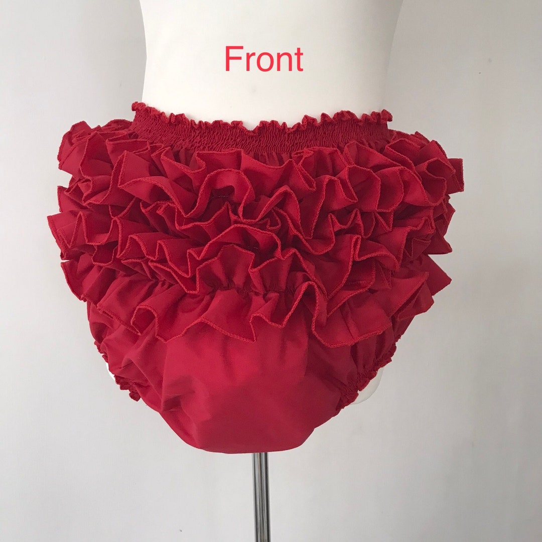 All Sizes Adult Baby Frilly Sissy Panties Nappy Diaper Cover Red ...