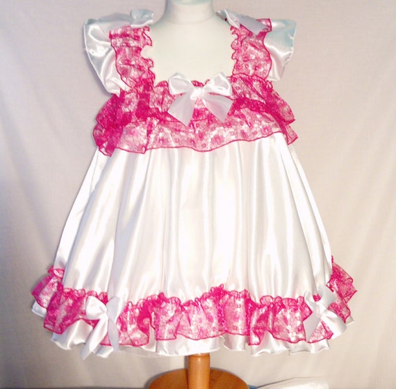 ALL SIZES £45 Adult Baby Sissy Dress cosplay abdl gingham frilly fancy ...