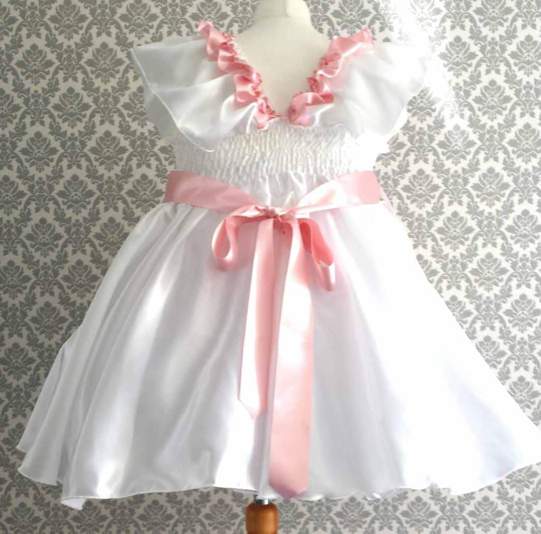 All Sizes Adult Baby Sissy Short Dress in White Satin With - Etsy