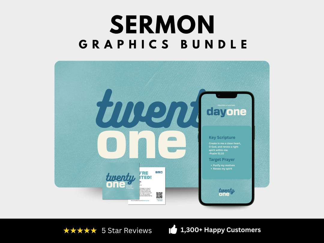 21 Days of Prayer & Fasting Sermon Series • Canva Church Graphics Kit ...