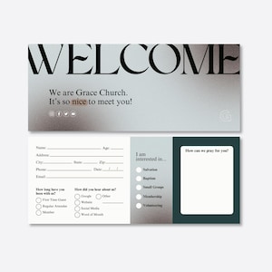 Editable Church Connect Card Template for New Visitors | Customizable ...
