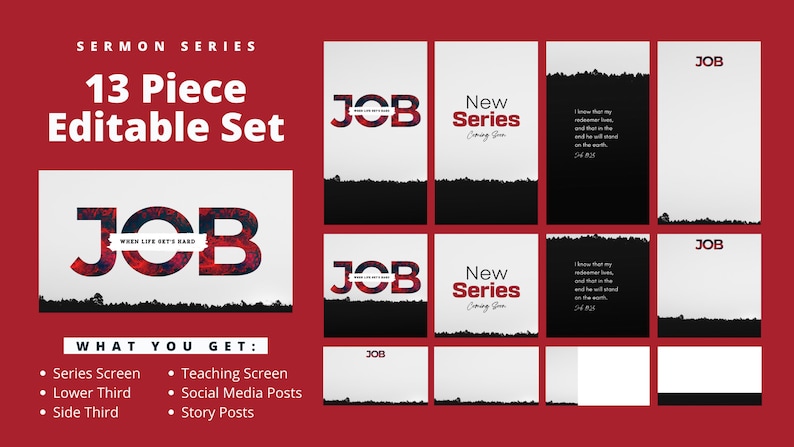 Job Sermon Series: Church Graphics Bundle (canva Template) - Etsy