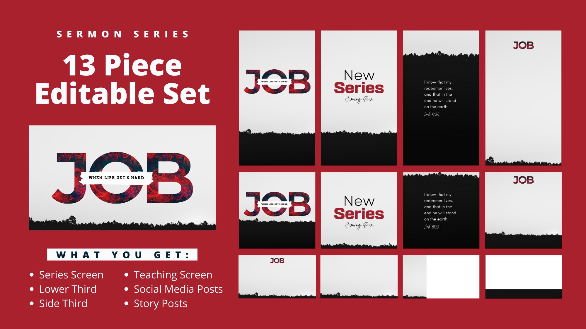Job Sermon Series: Church Graphics Bundle (canva Template) - Etsy