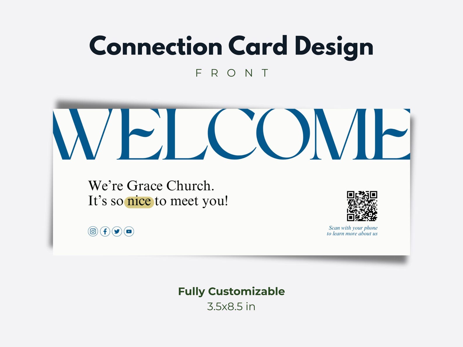 Editable Church Welcome Card Template for New Visitors | Customizable ...