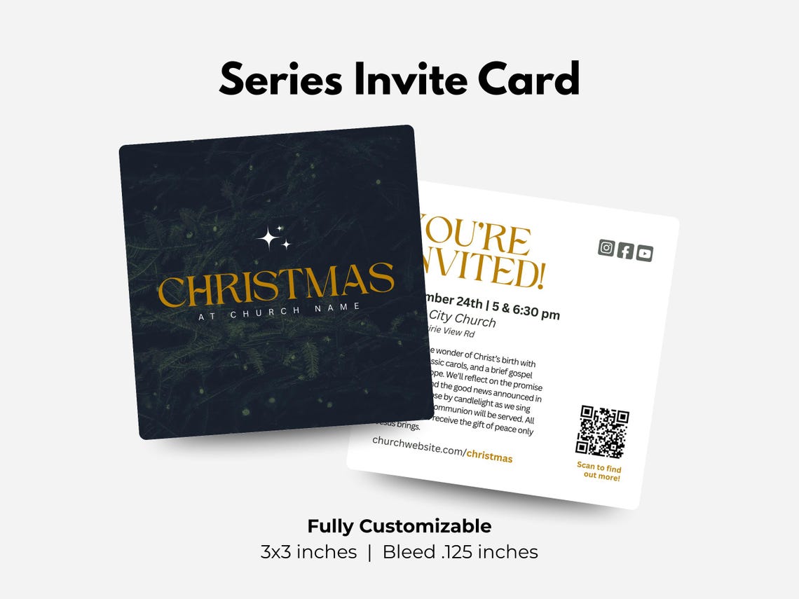 Christmas Sermon Graphics Bundle: Church Canva Templates (digital ...
