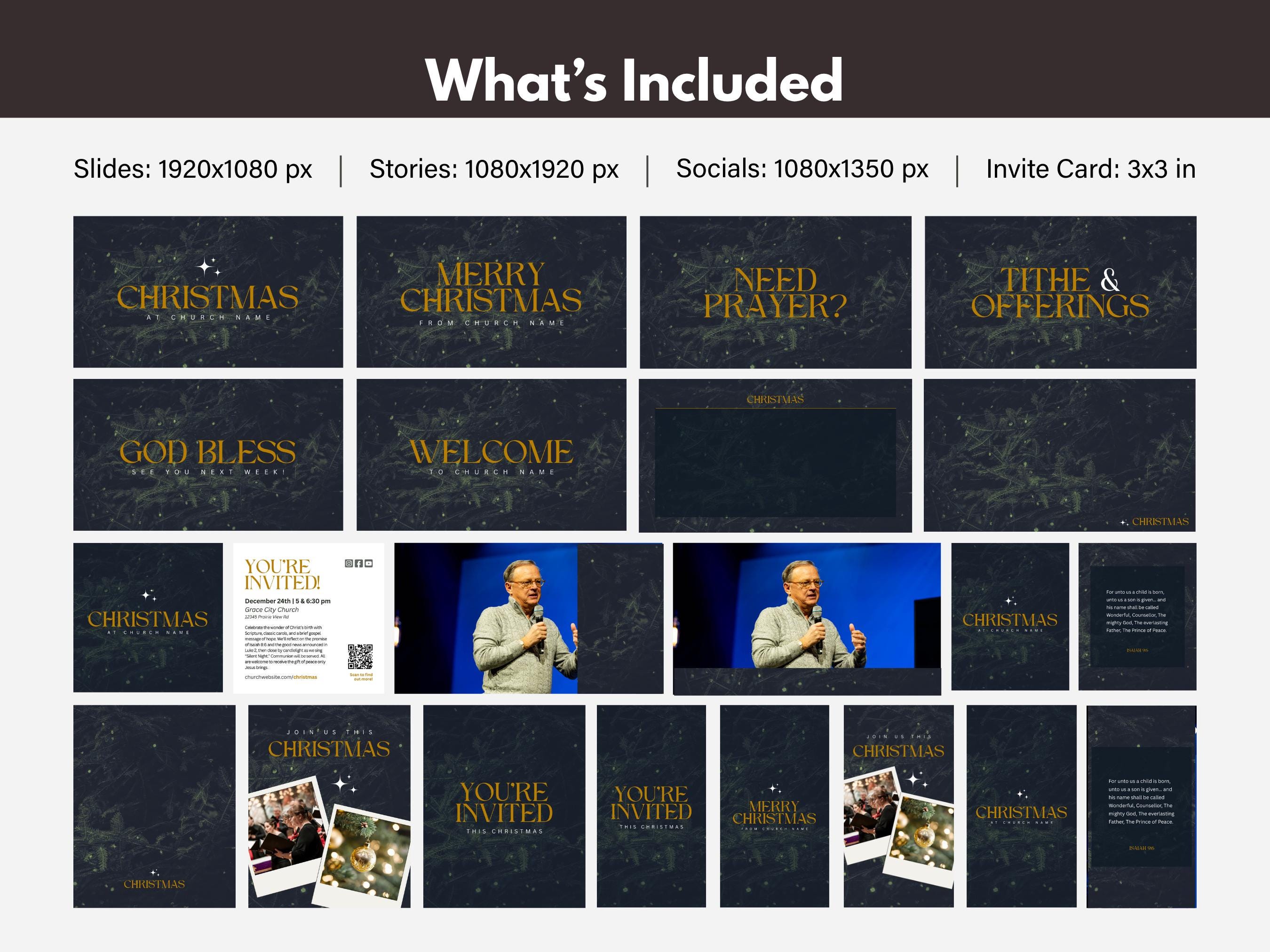 Christmas Sermon Graphics Bundle: Church Canva Templates (digital ...