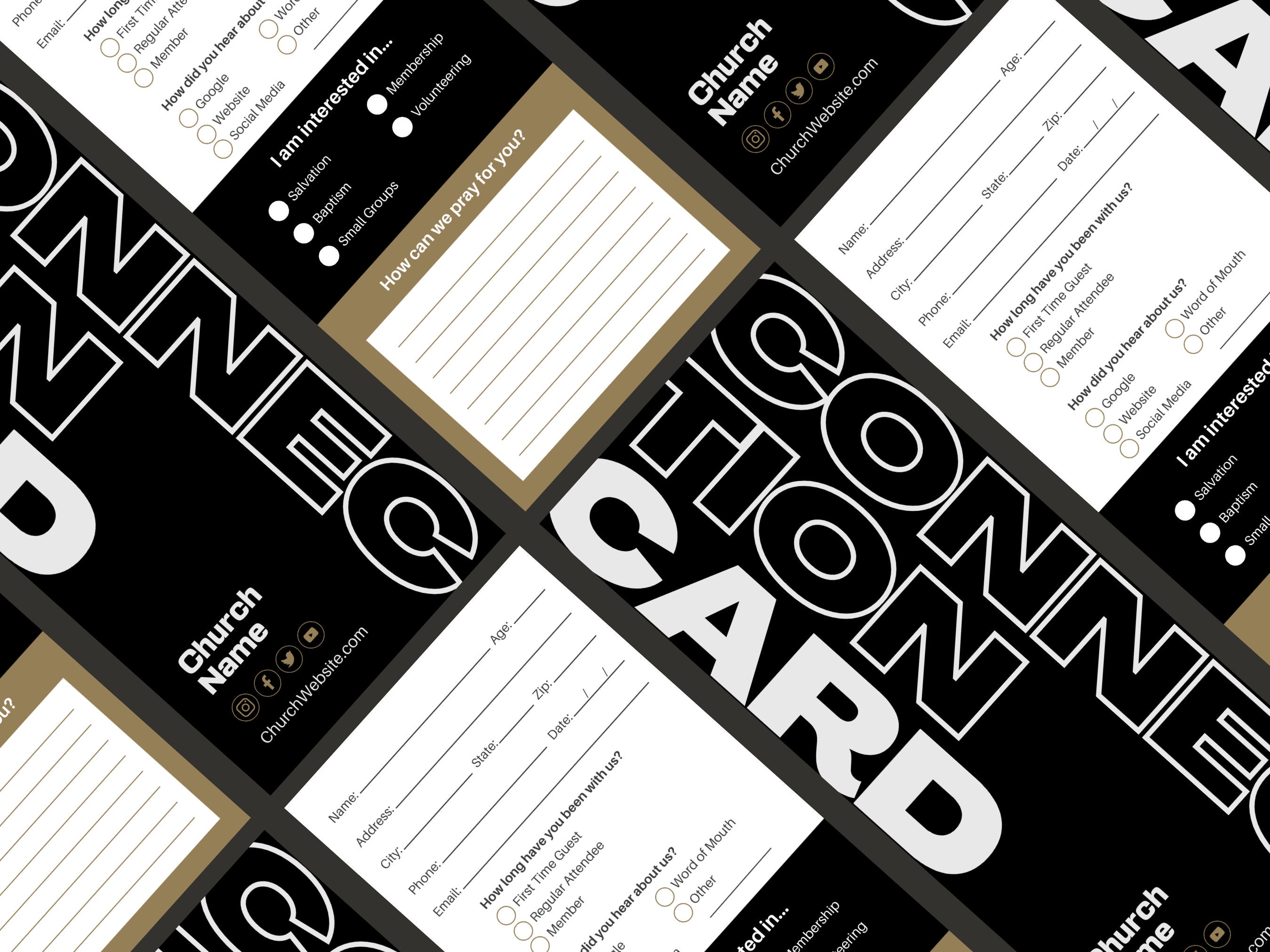 Customizable Church Welcome Card Template for New Visitor - Editable ...