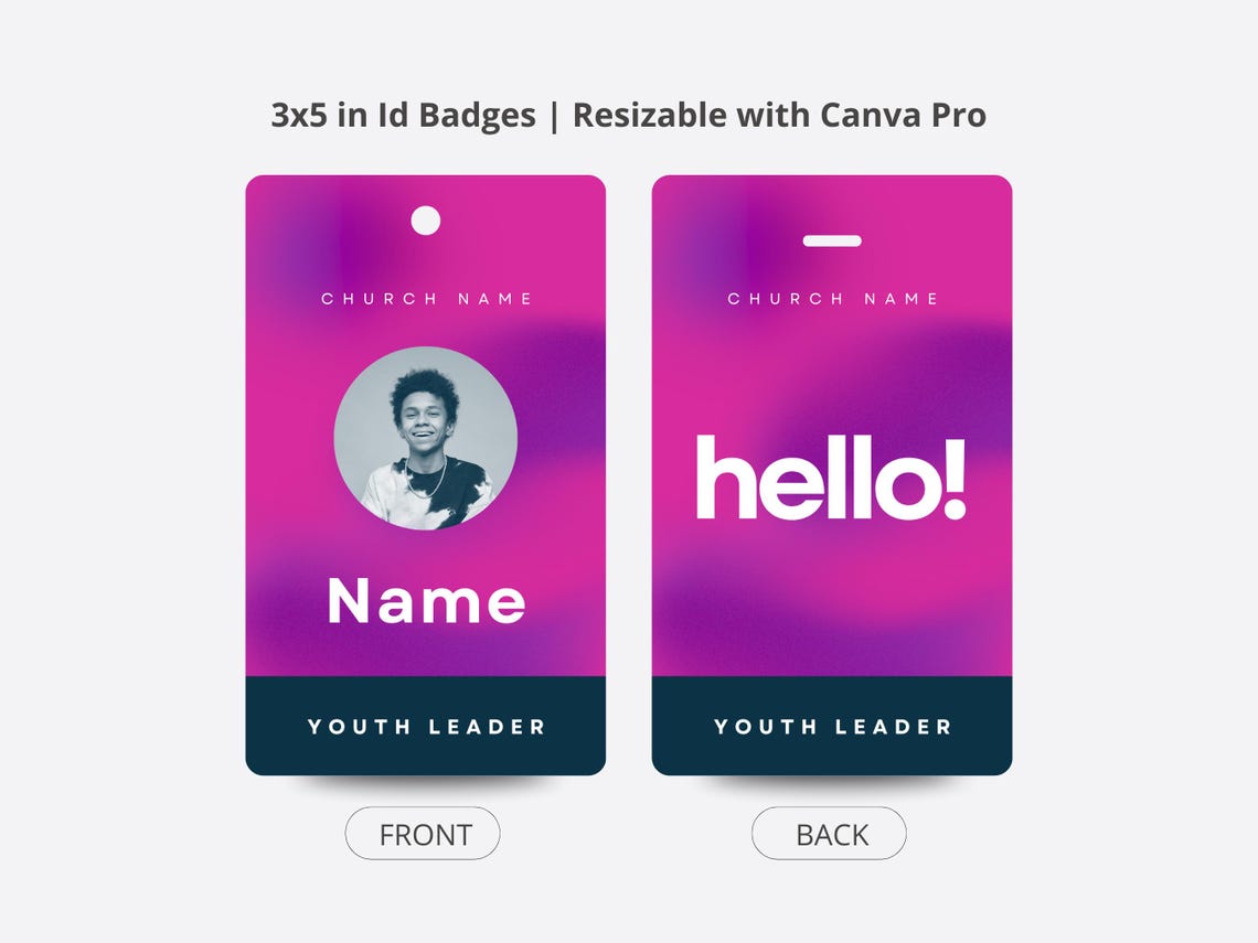 Editable ID Badge Template: Canva Lanyard Design (digital Download) - Etsy