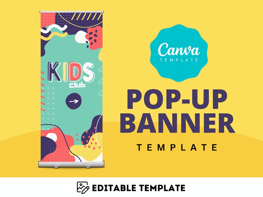 Vibrant Children's Church Pop-up Banner: Customizable Canva Template ...