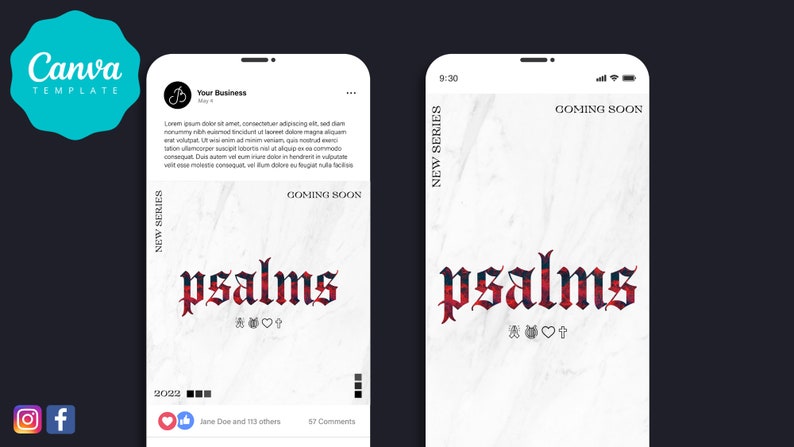 Psalms Sermon Series Bundle: Editable Church Canva Slides (digital ...
