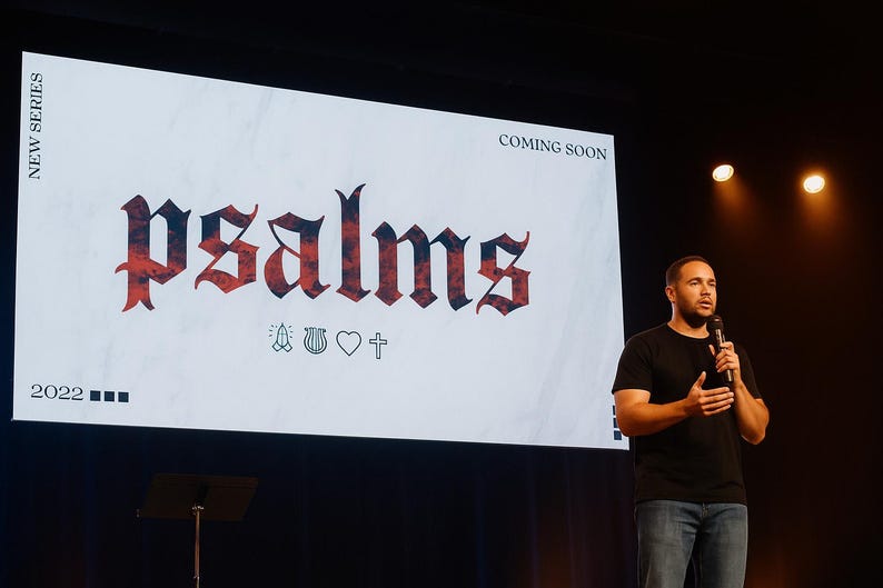 Psalms Sermon Series Bundle: Editable Church Canva Slides (digital ...