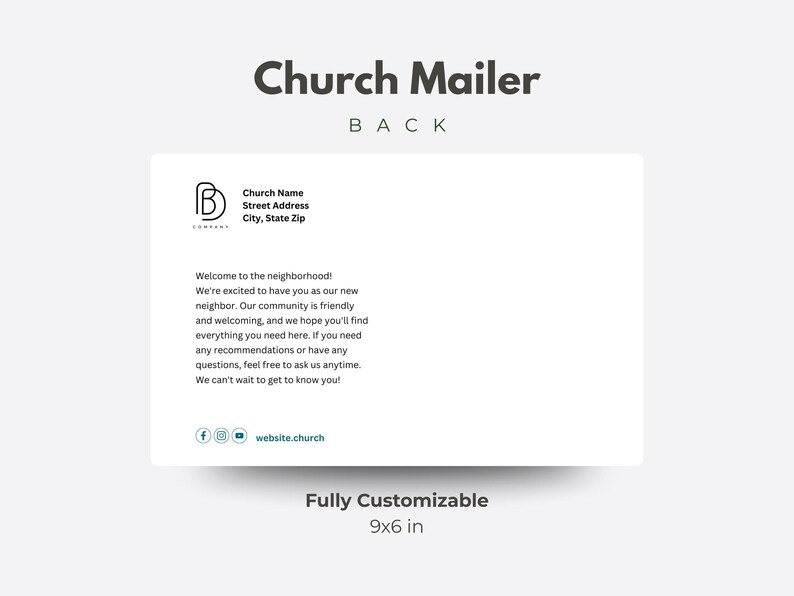 Church Welcome Mailer: Personalized Cards for New Community Members ...