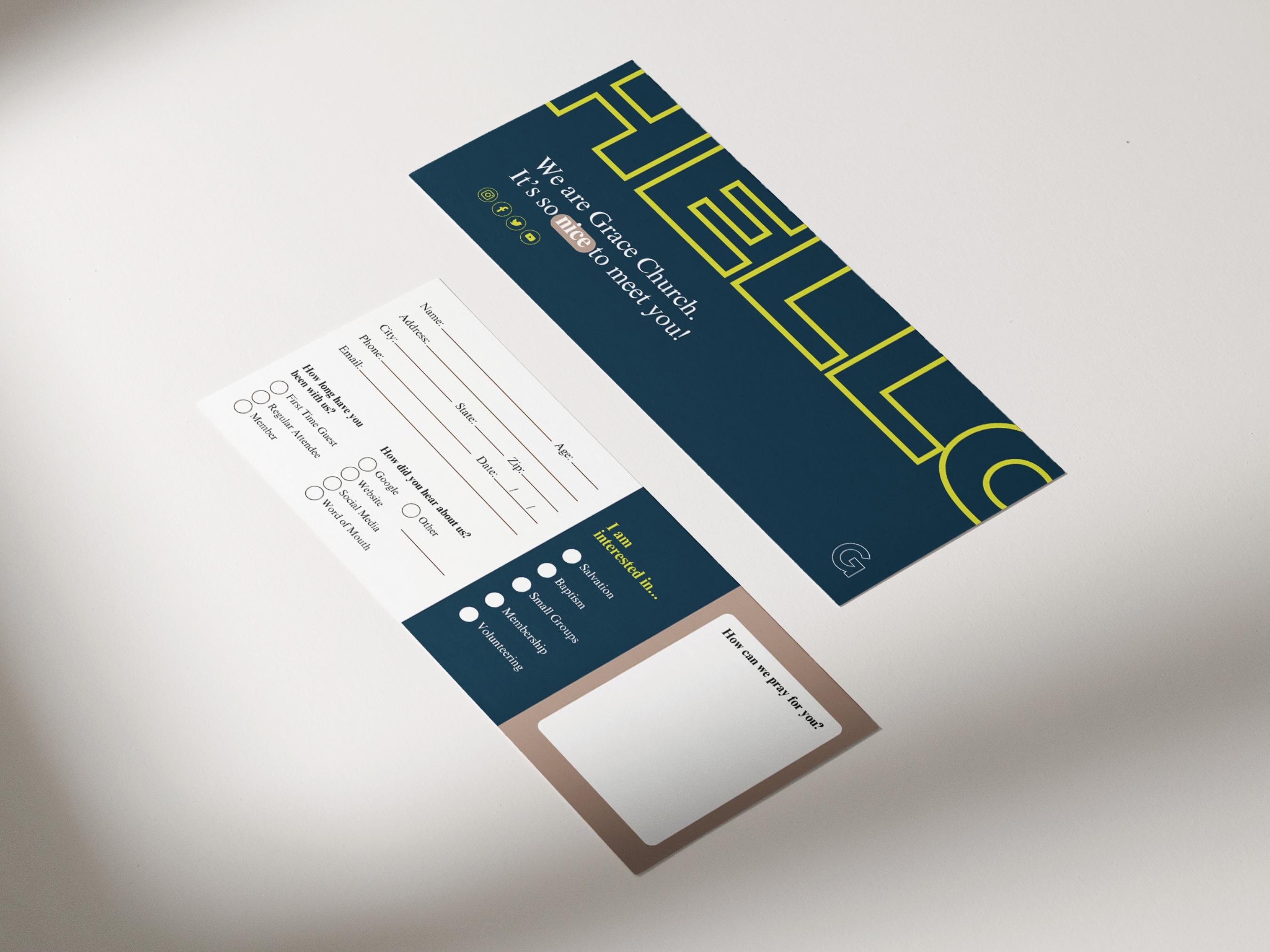 Church Connection Card for First-time Guests – 3x8 Inch Welcome Card to ...