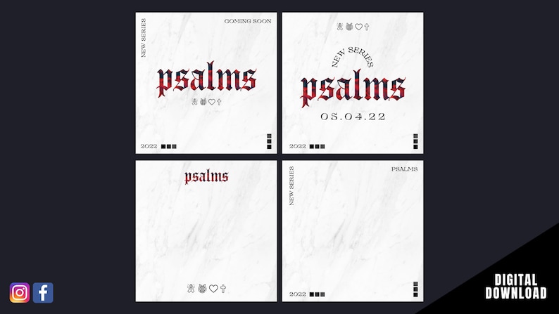 Psalms Sermon Series Bundle: Editable Church Canva Slides (digital ...