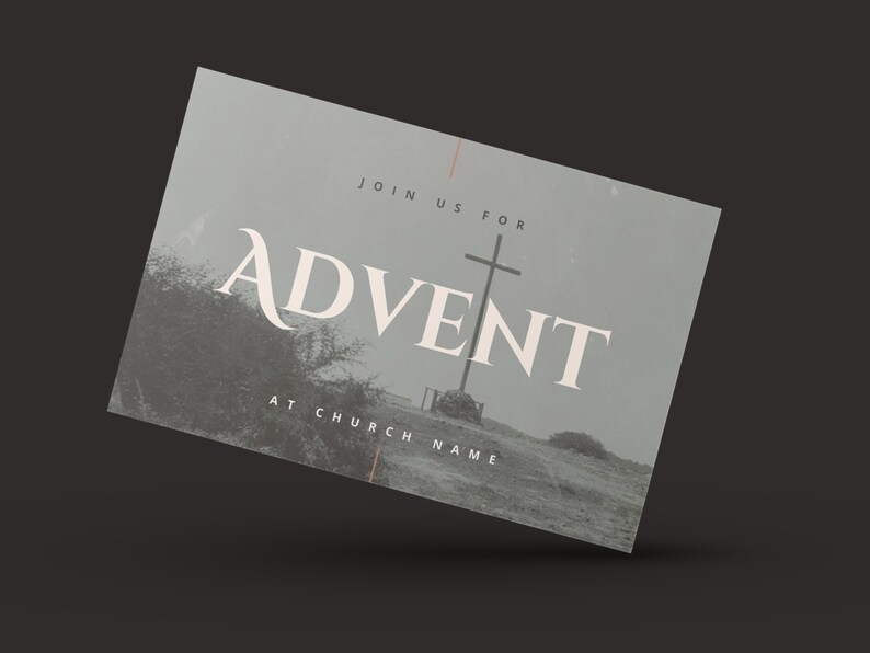 Christmas Advent Church Flyer Template | Holiday Worship Invitation ...