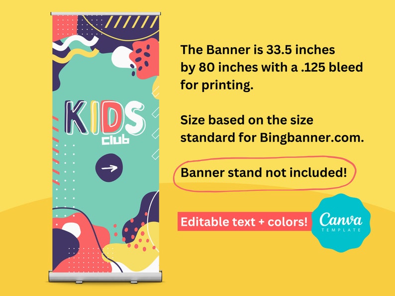 Vibrant Children's Church Pop-up Banner: Customizable Canva Template ...