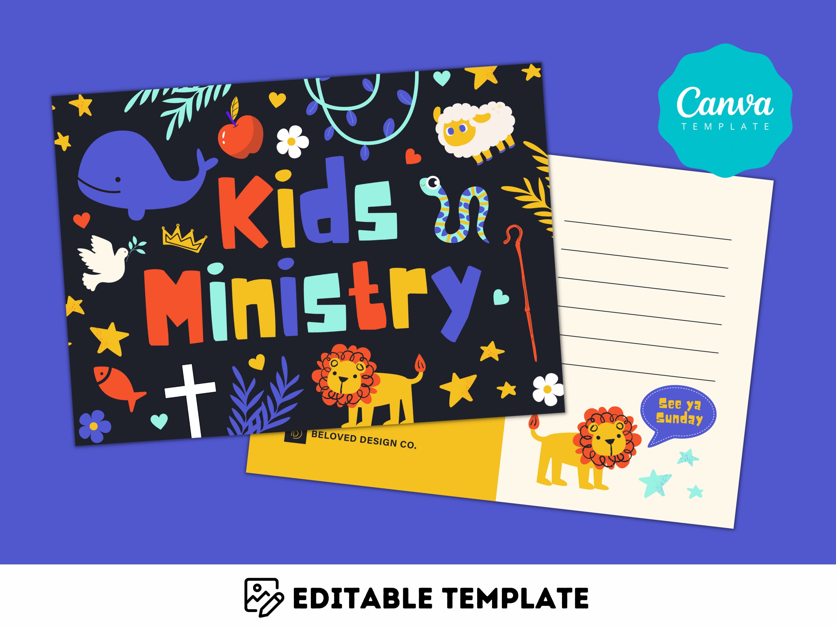 Kids Ministry Invitation Fully Editable Canva Template for Church ...