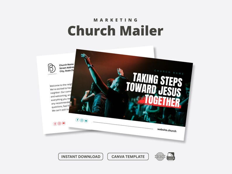 Church Welcome Mailer: Personalized Cards for New Community Members ...