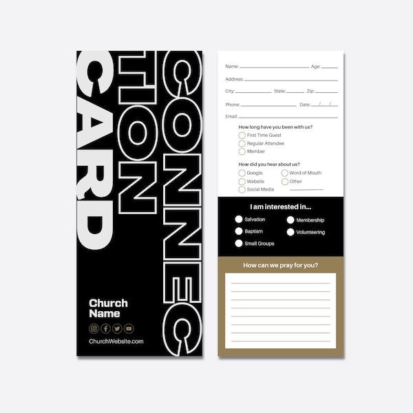 Church Membership Cards - Etsy