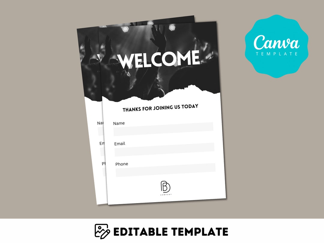 Customizable Connect Card Template for New Visitors in Your Church - Etsy