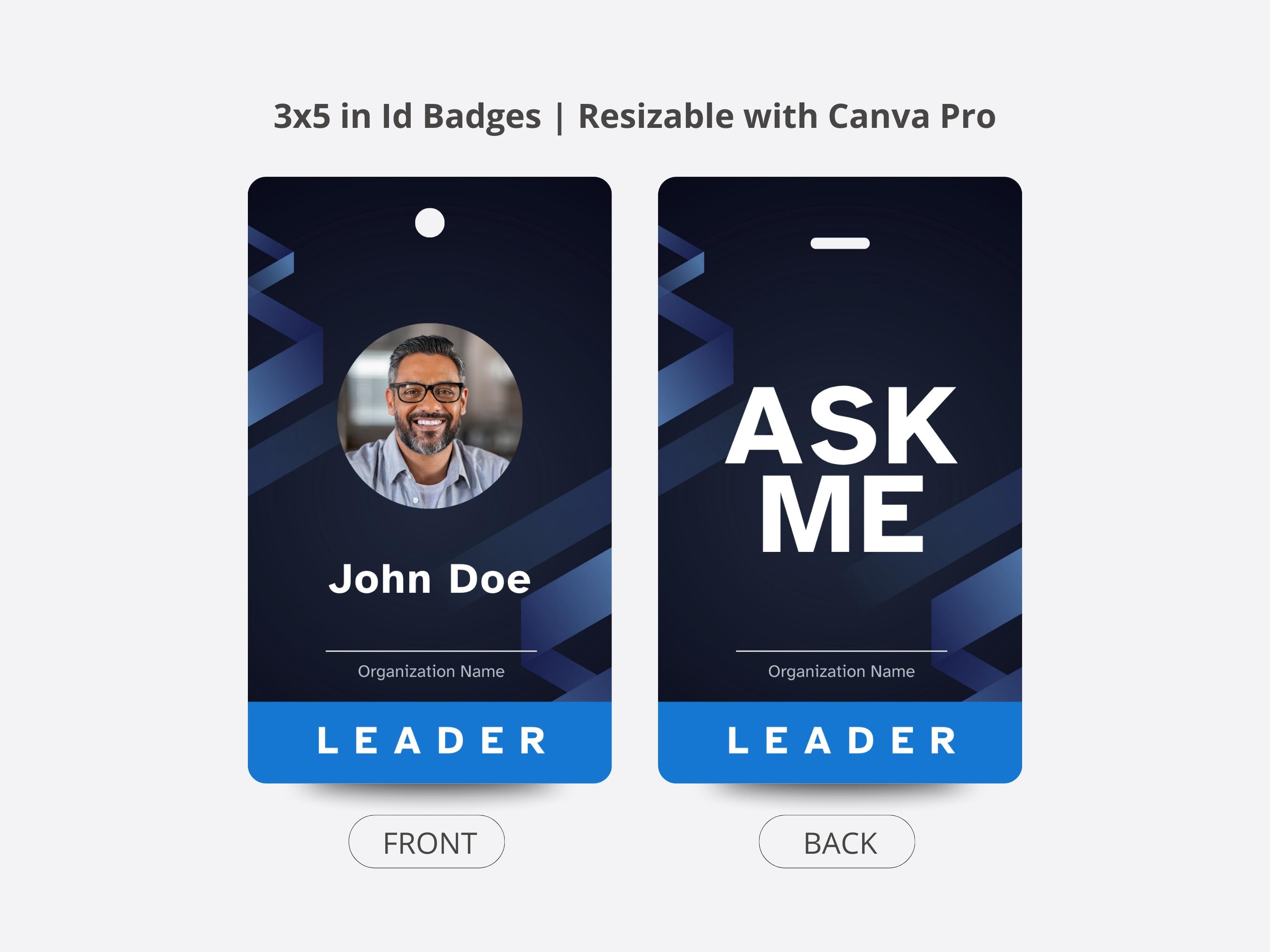 Editable Canva ID Badge Template: 3x5 Lanyard Design (digital Download ...