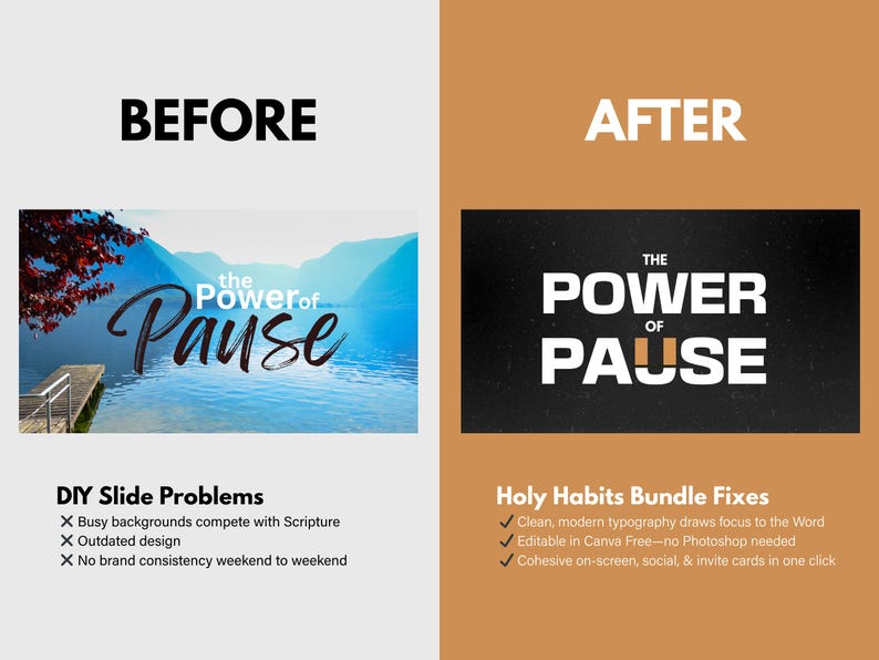 Editable Church Graphics Bundle Sermon Series Canva Template Church ...
