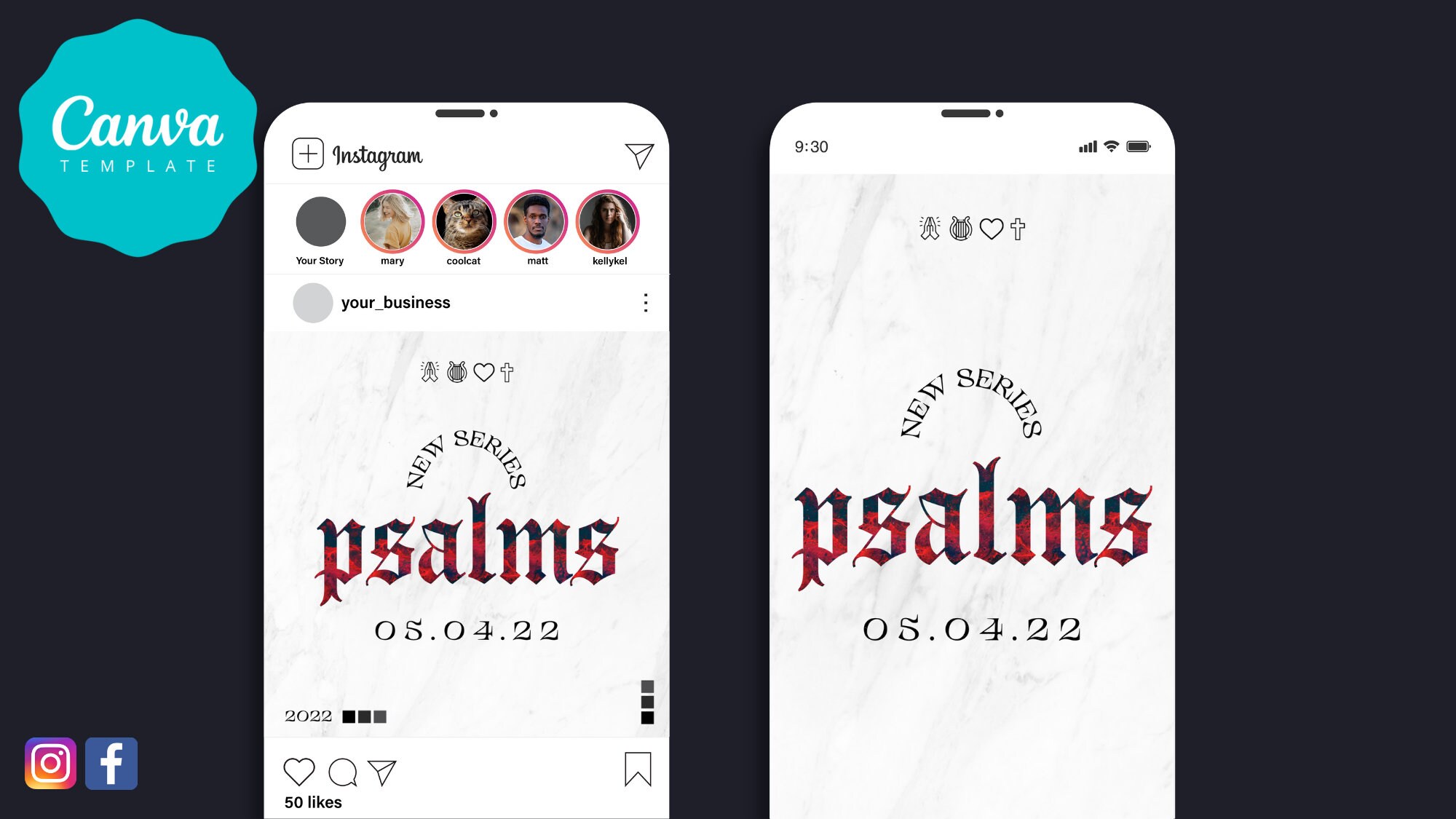 Psalms Sermon Series Bundle: Editable Church Canva Slides (digital ...